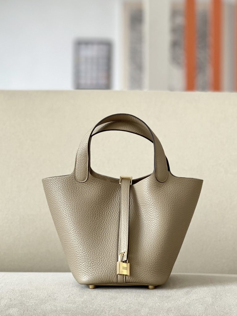 Picotin Lock 18 Clemence Beige Marfa(8Q) Gold Hardware - Perfecthbags