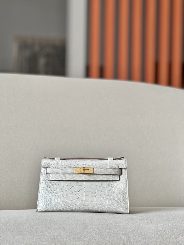 Kelly Pochette Alligator Beton (8L) Gold Hardware - Perfecthbags