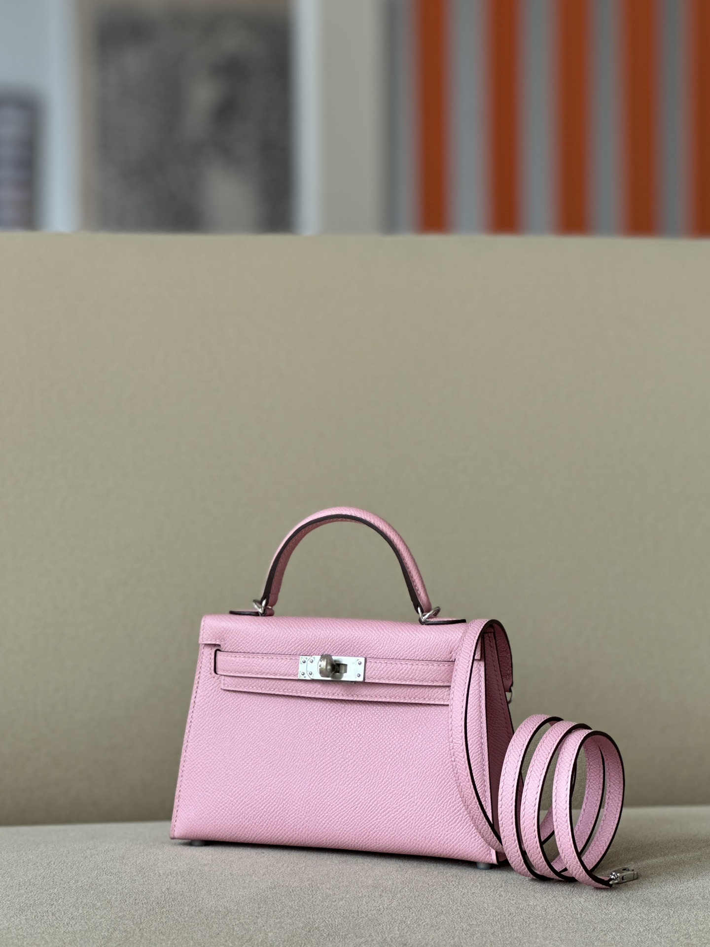 Kelly Mini Epsom Mauve Sylvestre (X9) Palladium Hardware - Perfecthbags