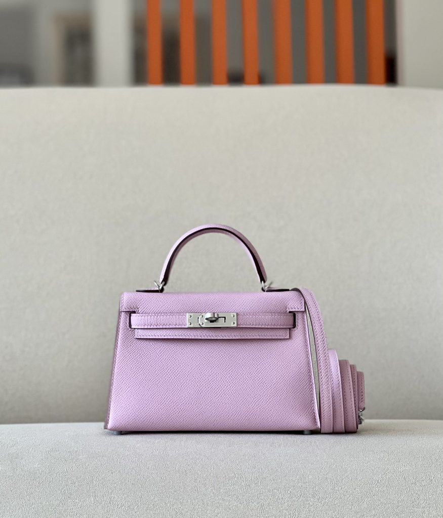 Kelly Mini Epsom Mauve Sylvestre (X9) Palladium Hardware - Perfecthbags