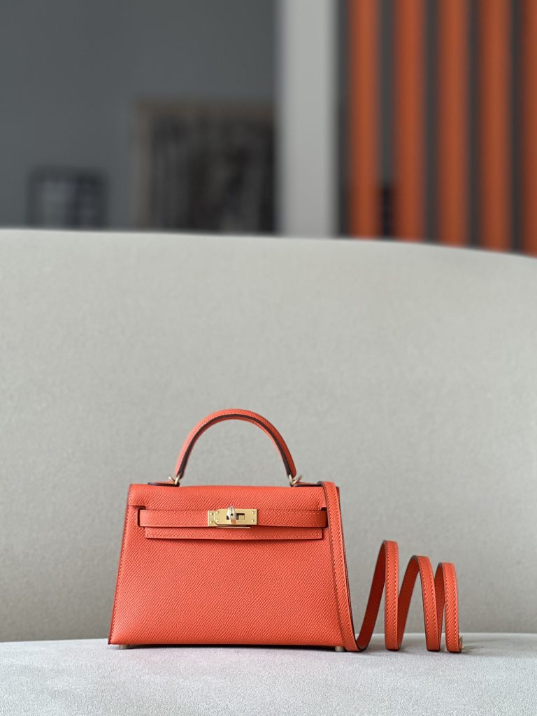Kelly Mini Epsom Feu (9J) Gold Hardware - Perfecthbags